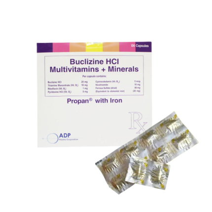 PROPAN WITH IRON Buclizine Hydrochloride / Multivitamins / Minerals ...